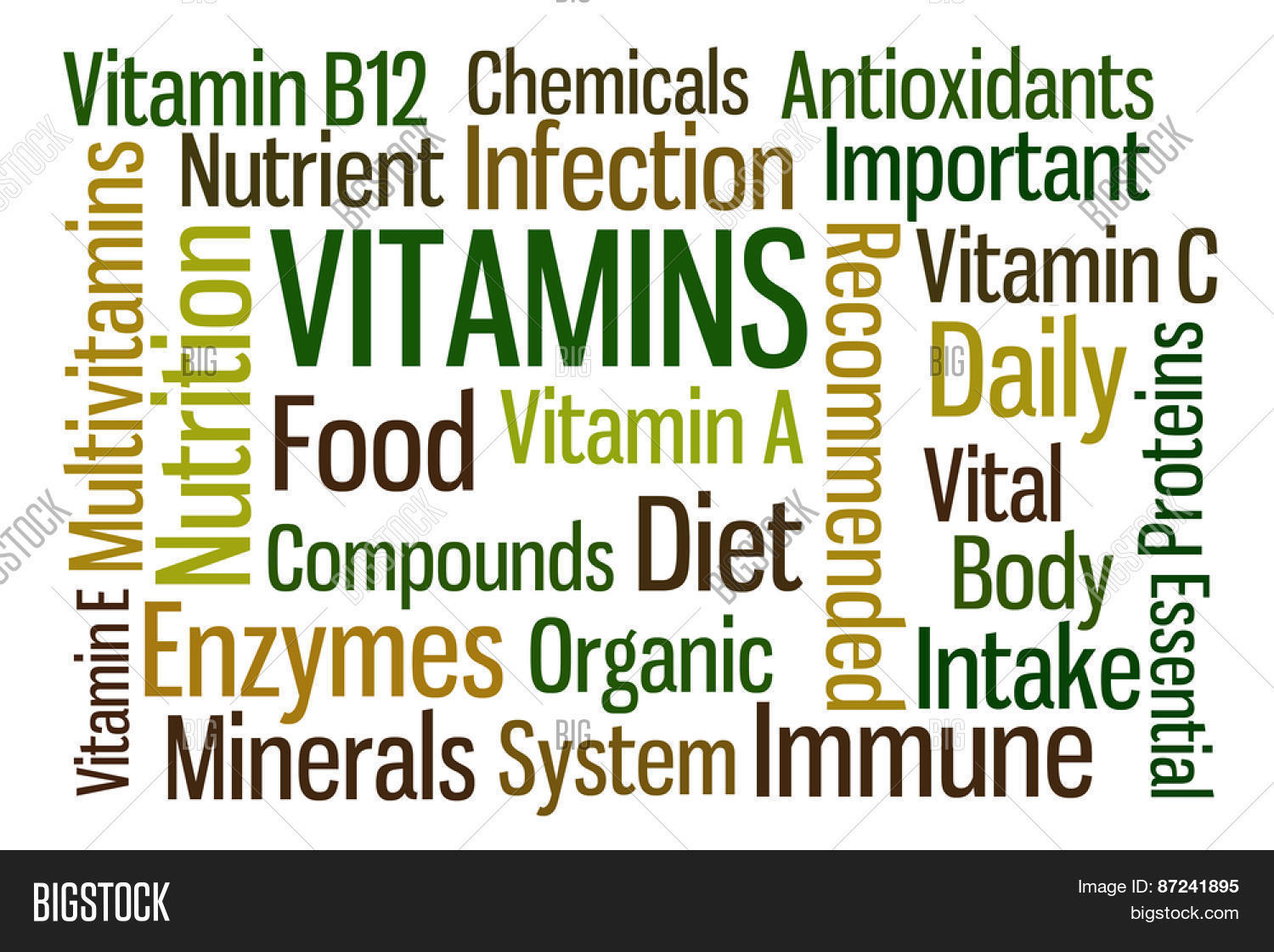 Vitamins Word Cloud On Image & Photo (Free Trial) | Bigstock