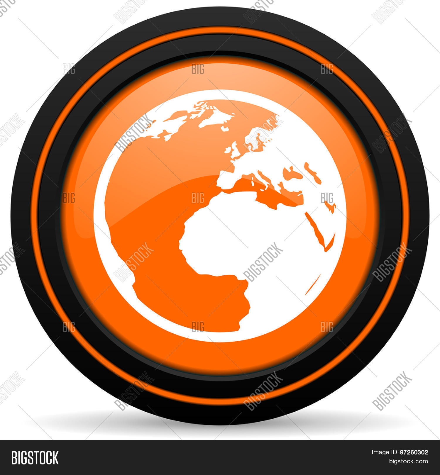 Earth Orange Icon Image & Photo (Free Trial) | Bigstock