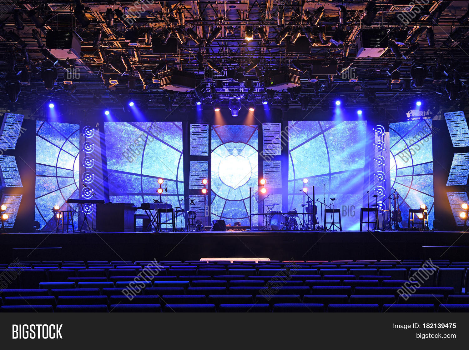 Concert Stage Blue Image & Photo (Free Trial) | Bigstock