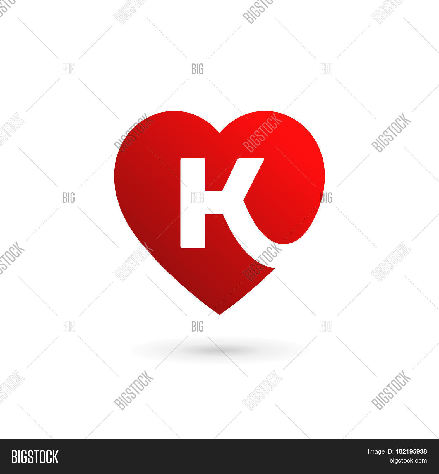 Letter K Heart Logo Vector & Photo (Free Trial) | Bigstock