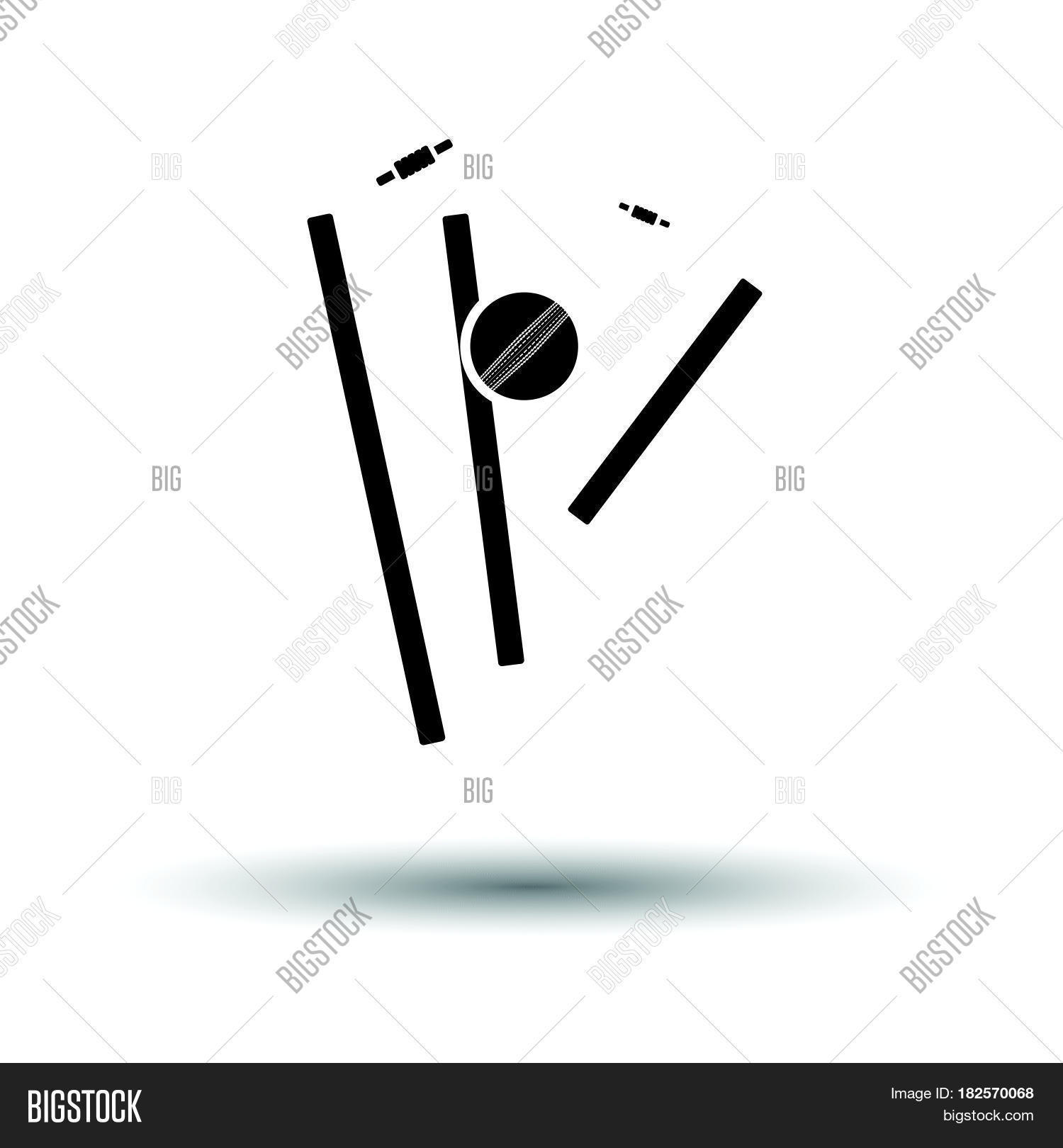 Cricket Wicket Icon Vector & Photo (Free Trial) | Bigstock