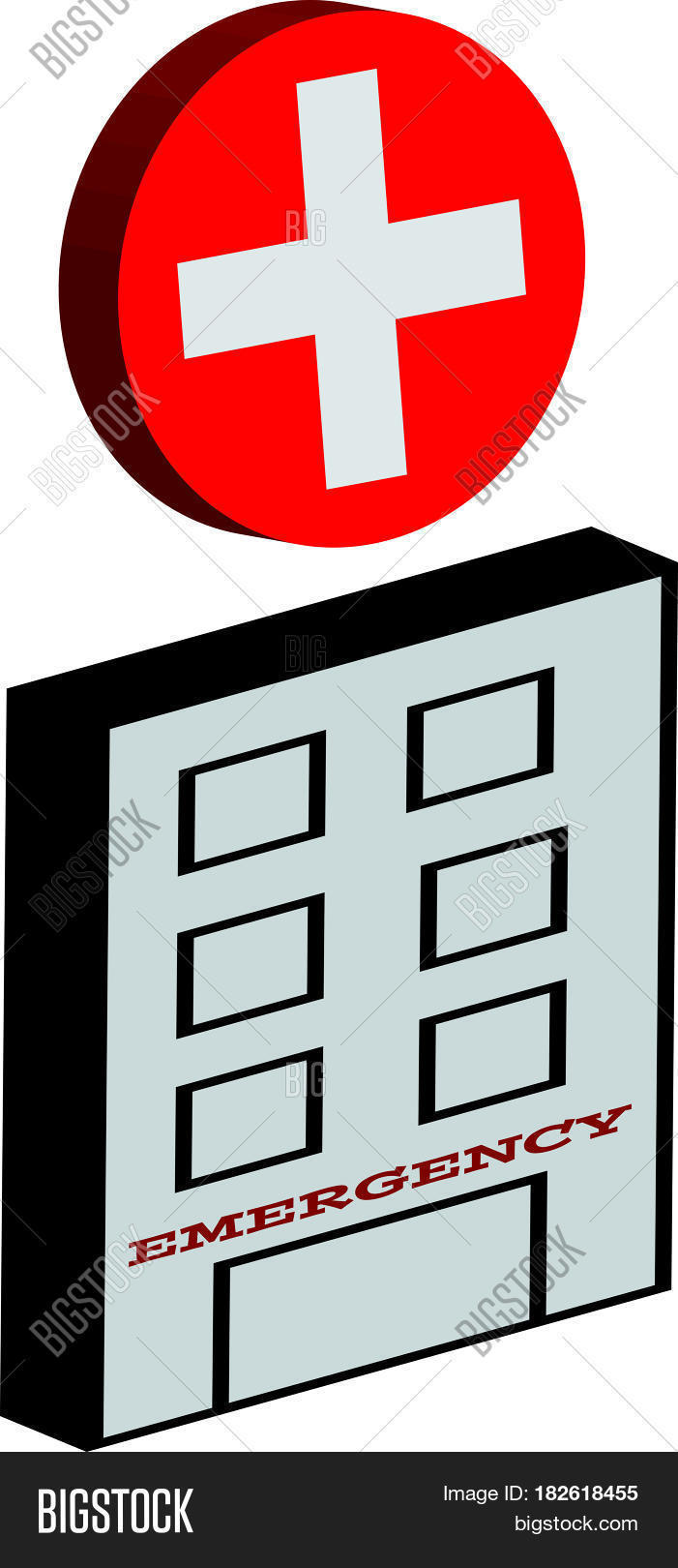 3D Symbol Hospital Vector & Photo (Free Trial) | Bigstock