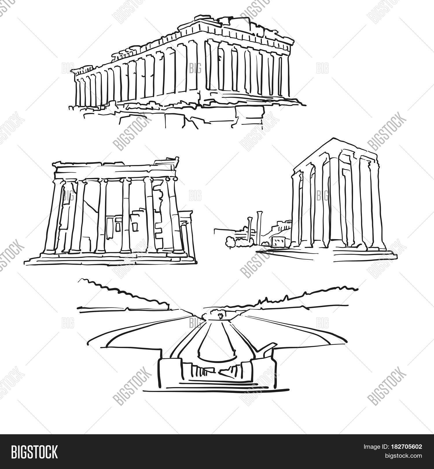 Athens Greece Famous Vector & Photo (Free Trial) | Bigstock
