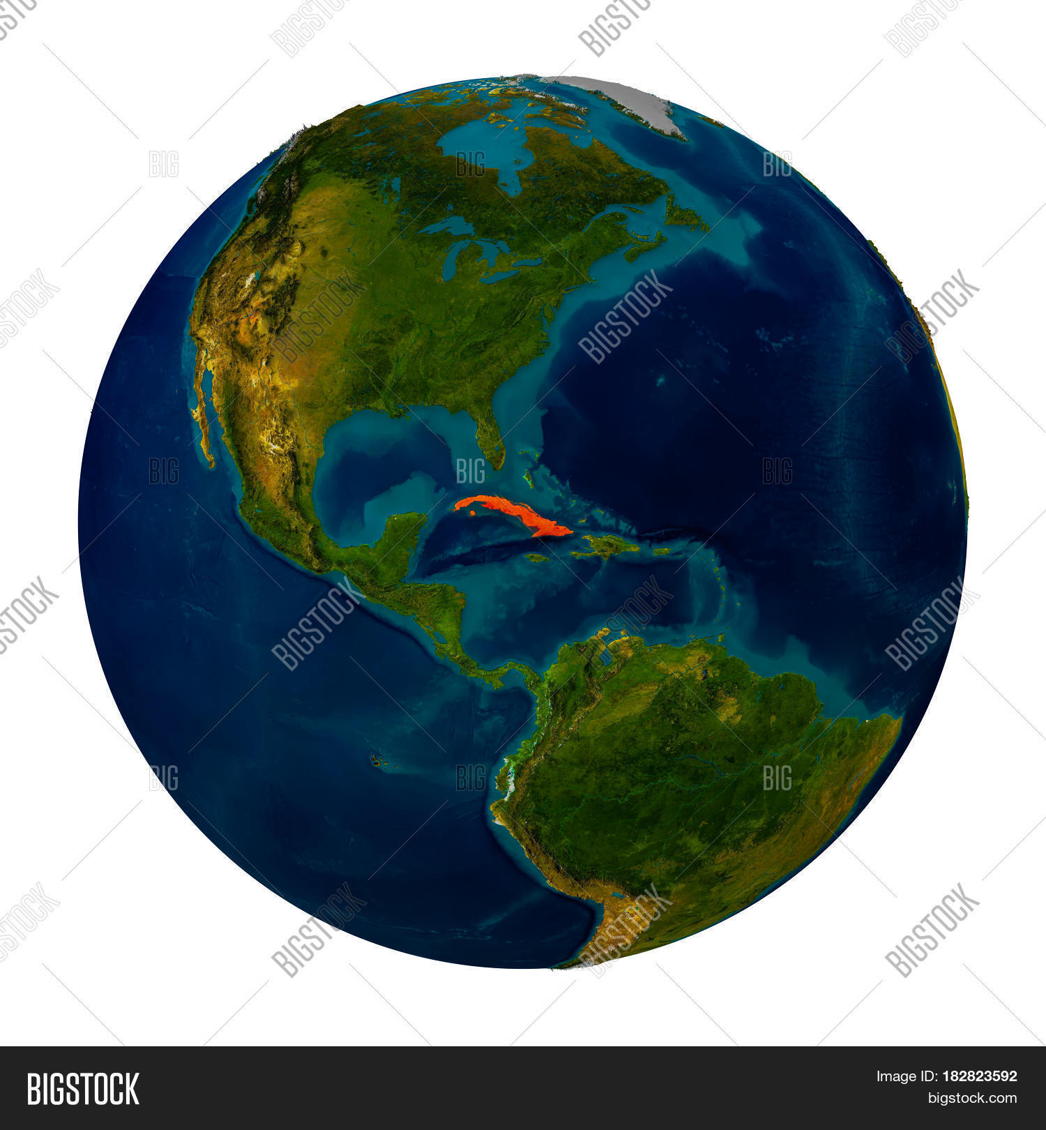 Cuba Highlighted On Image & Photo (Free Trial) | Bigstock
