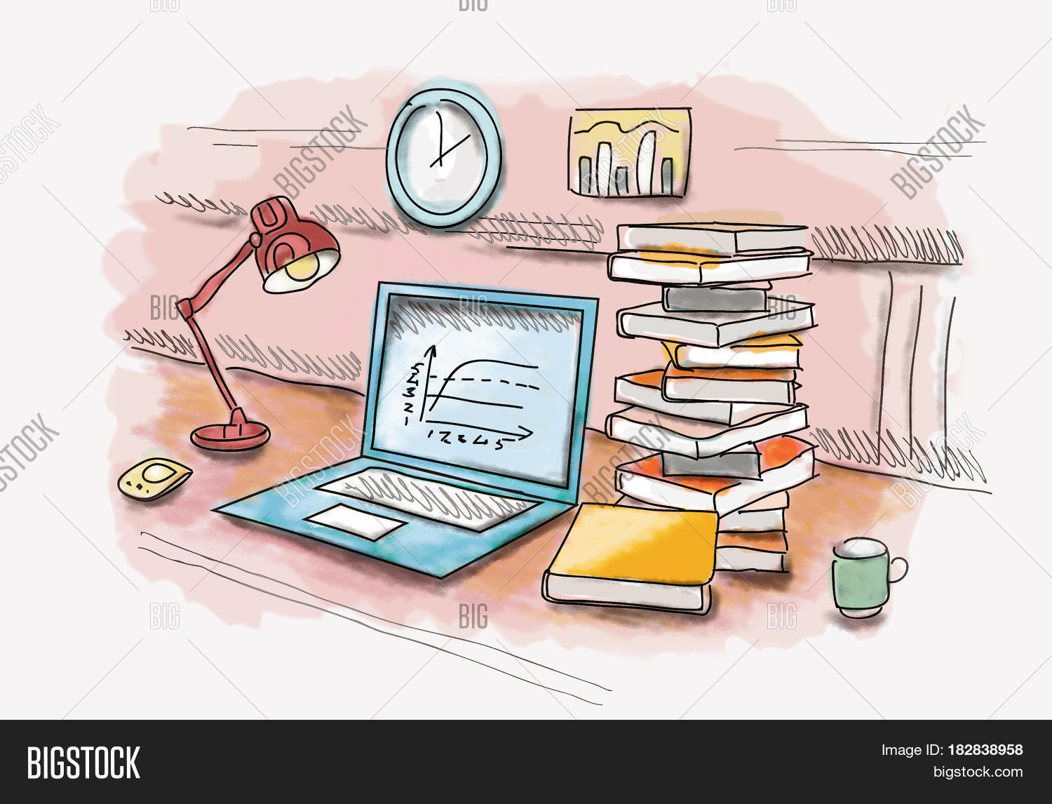 Drawn Image Work Table Image & Photo (Free Trial) | Bigstock