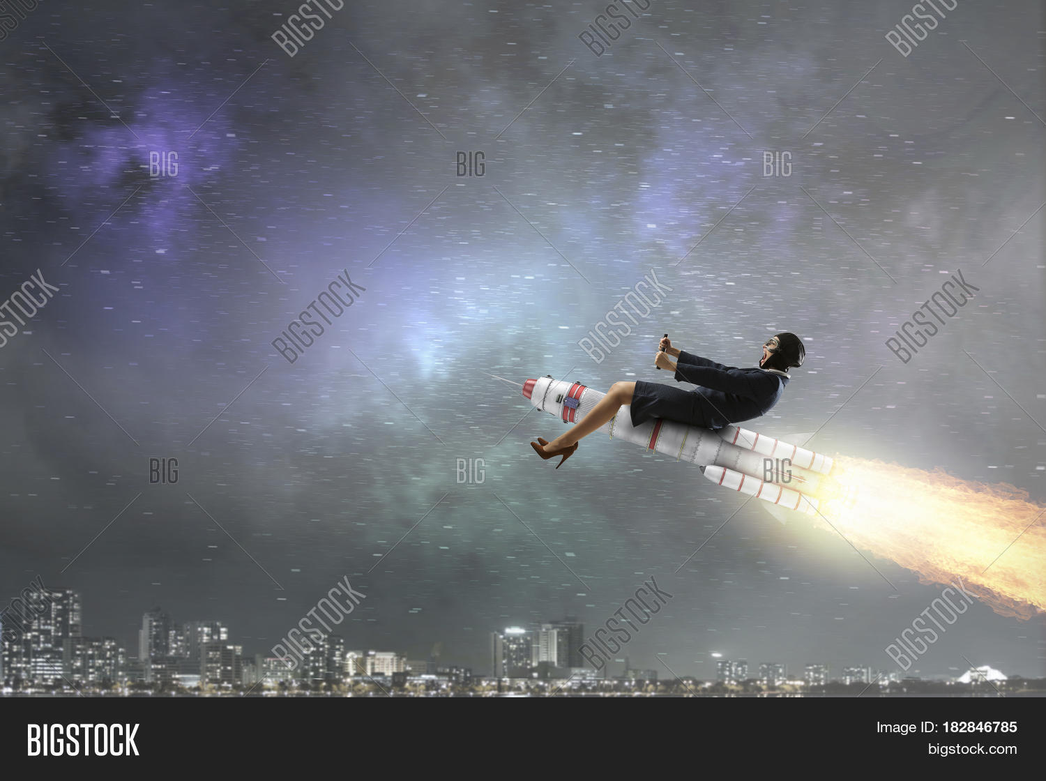 Woman Riding Missile. Image & Photo (Free Trial) | Bigstock