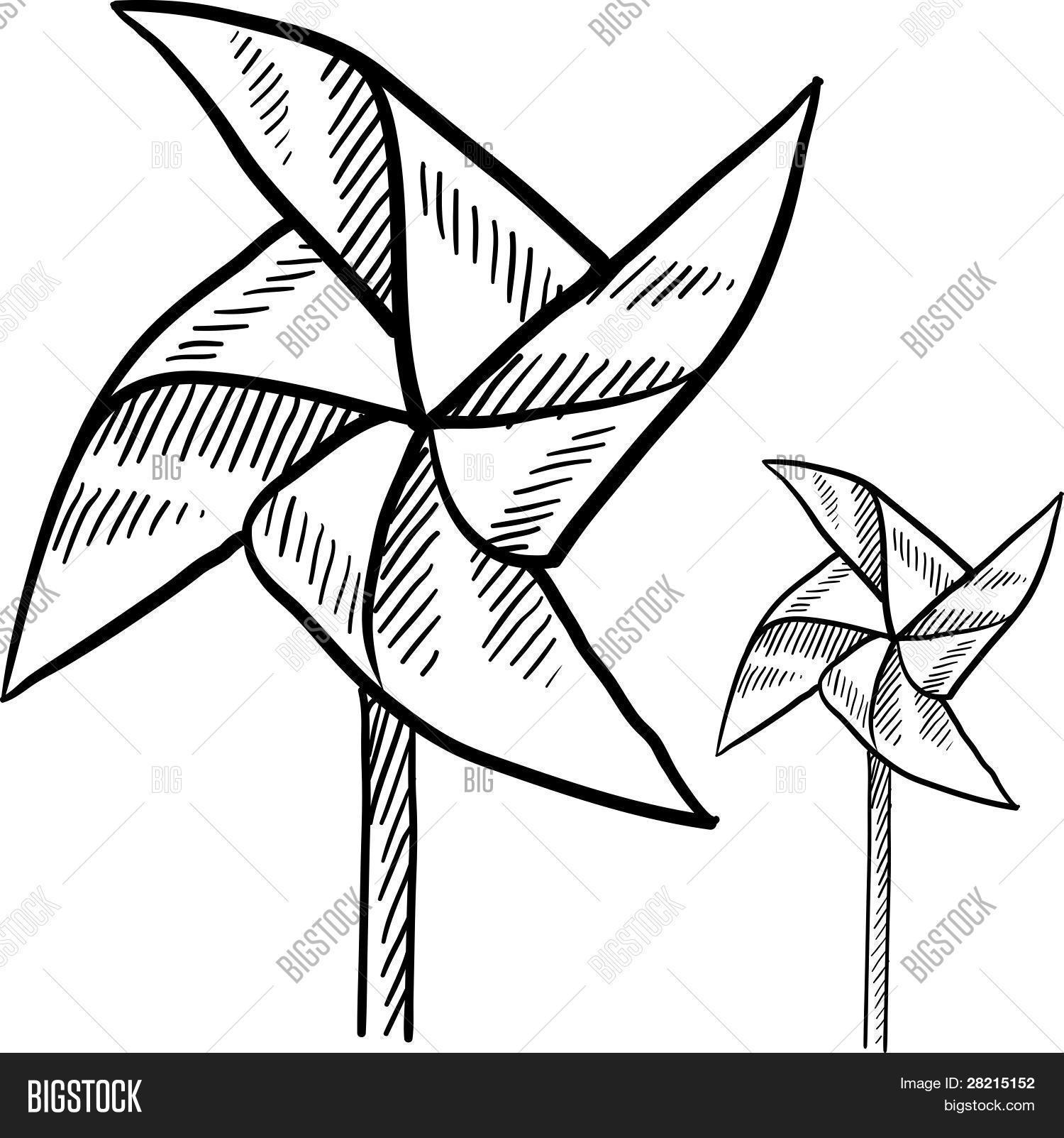 Pinwheel Sketch Vector & Photo (Free Trial) | Bigstock