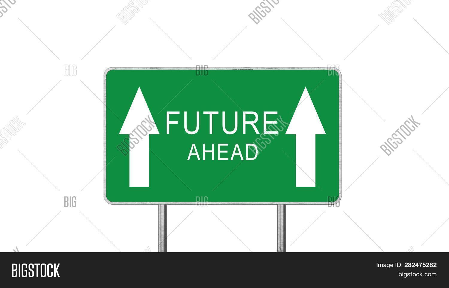 Vision Future Direction Road Sign Stock Vector