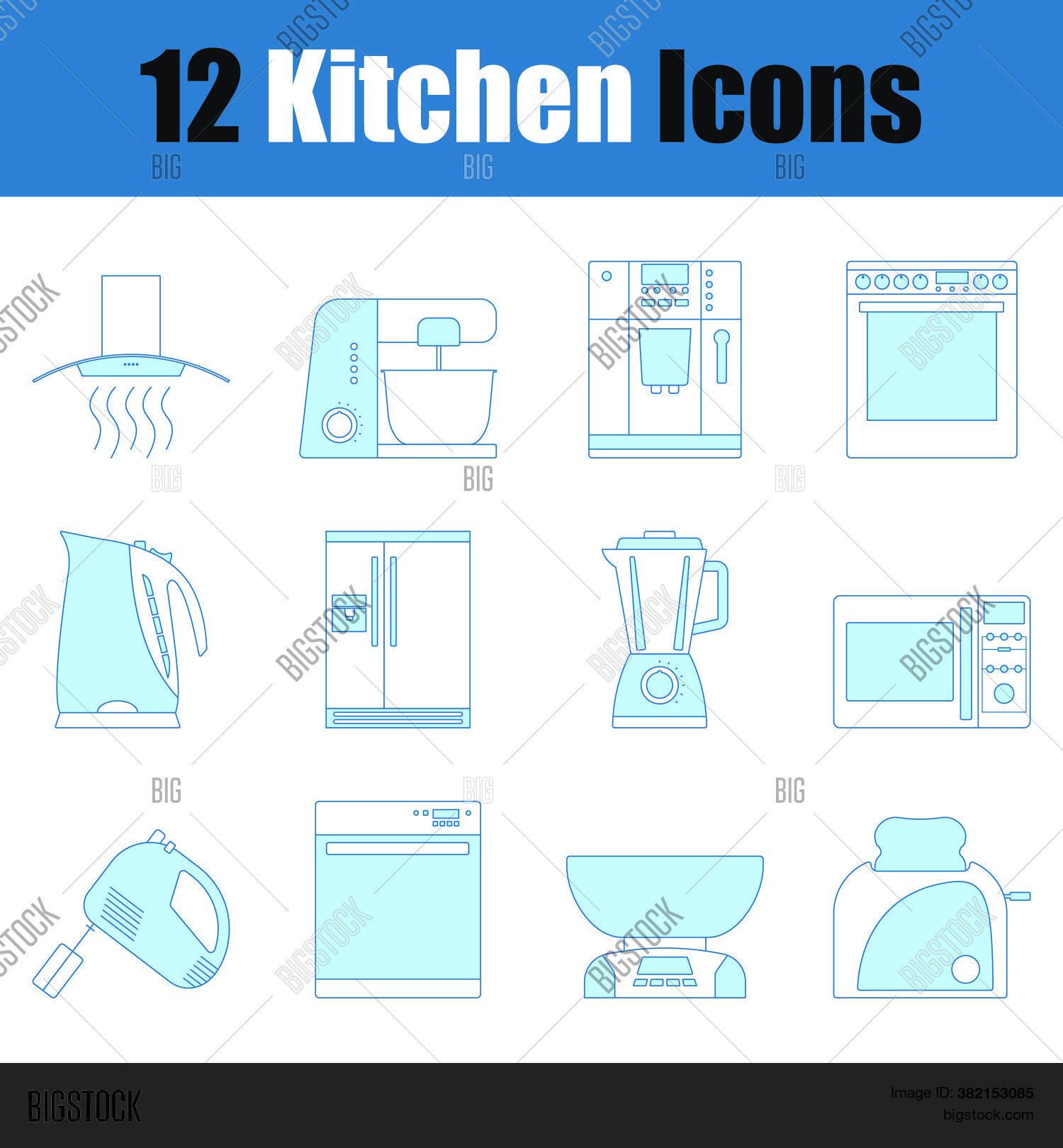 Kitchen Icon Set. Vector & Photo (Free Trial) | Bigstock