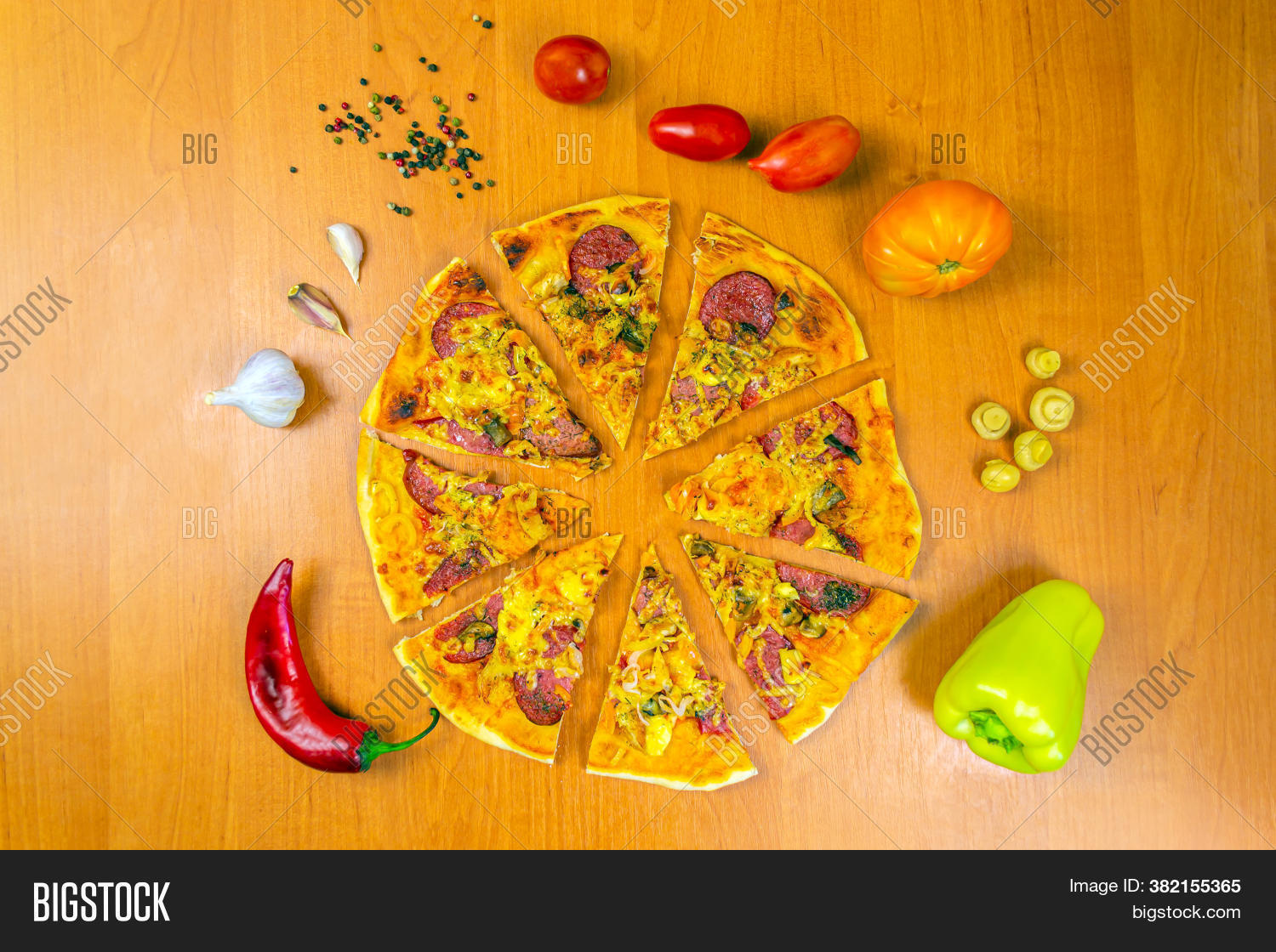 Pizza Cut Into Pieces Image & Photo (Free Trial) | Bigstock