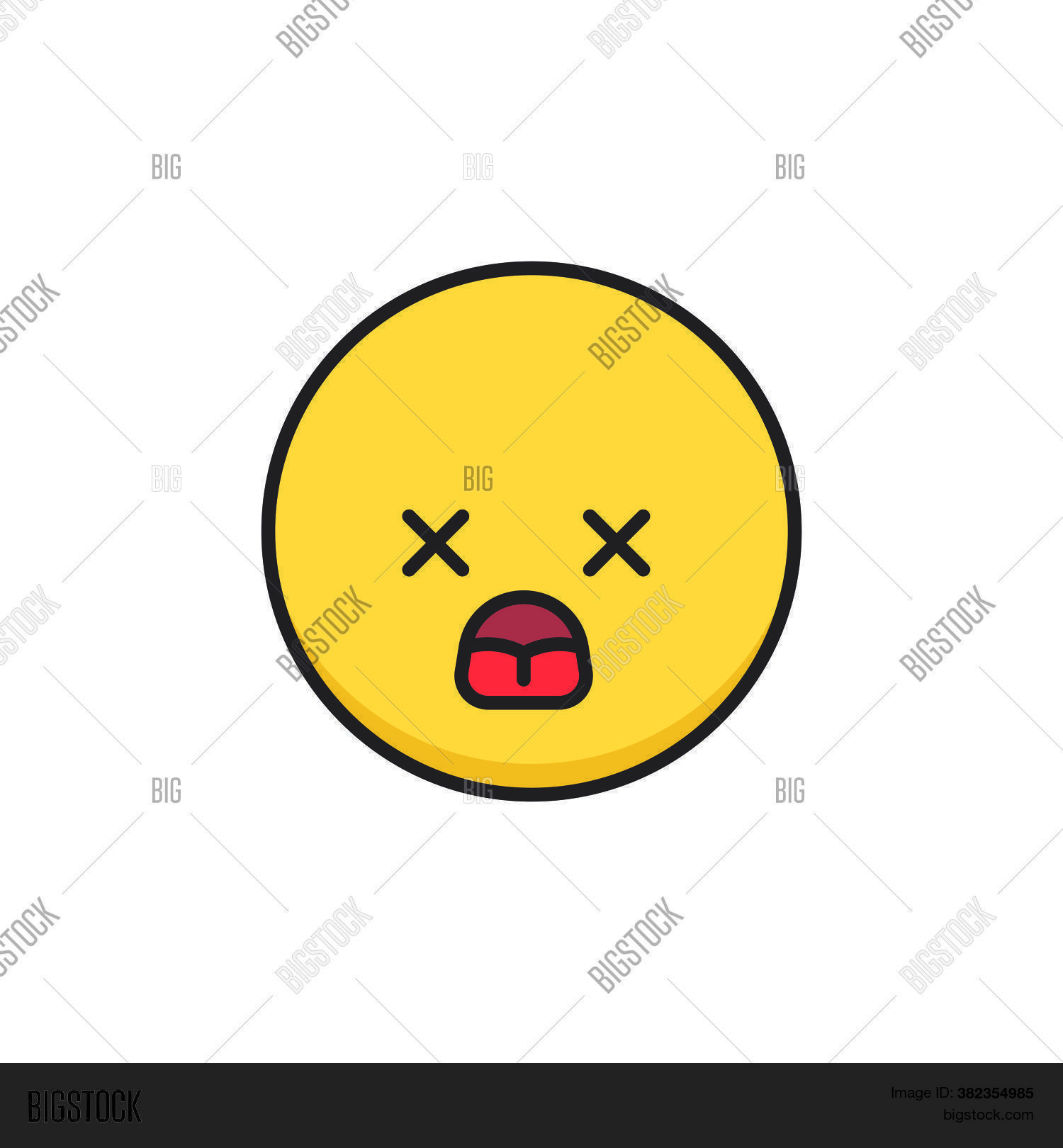 Dead Emoticon Vector Vector & Photo (Free Trial) | Bigstock