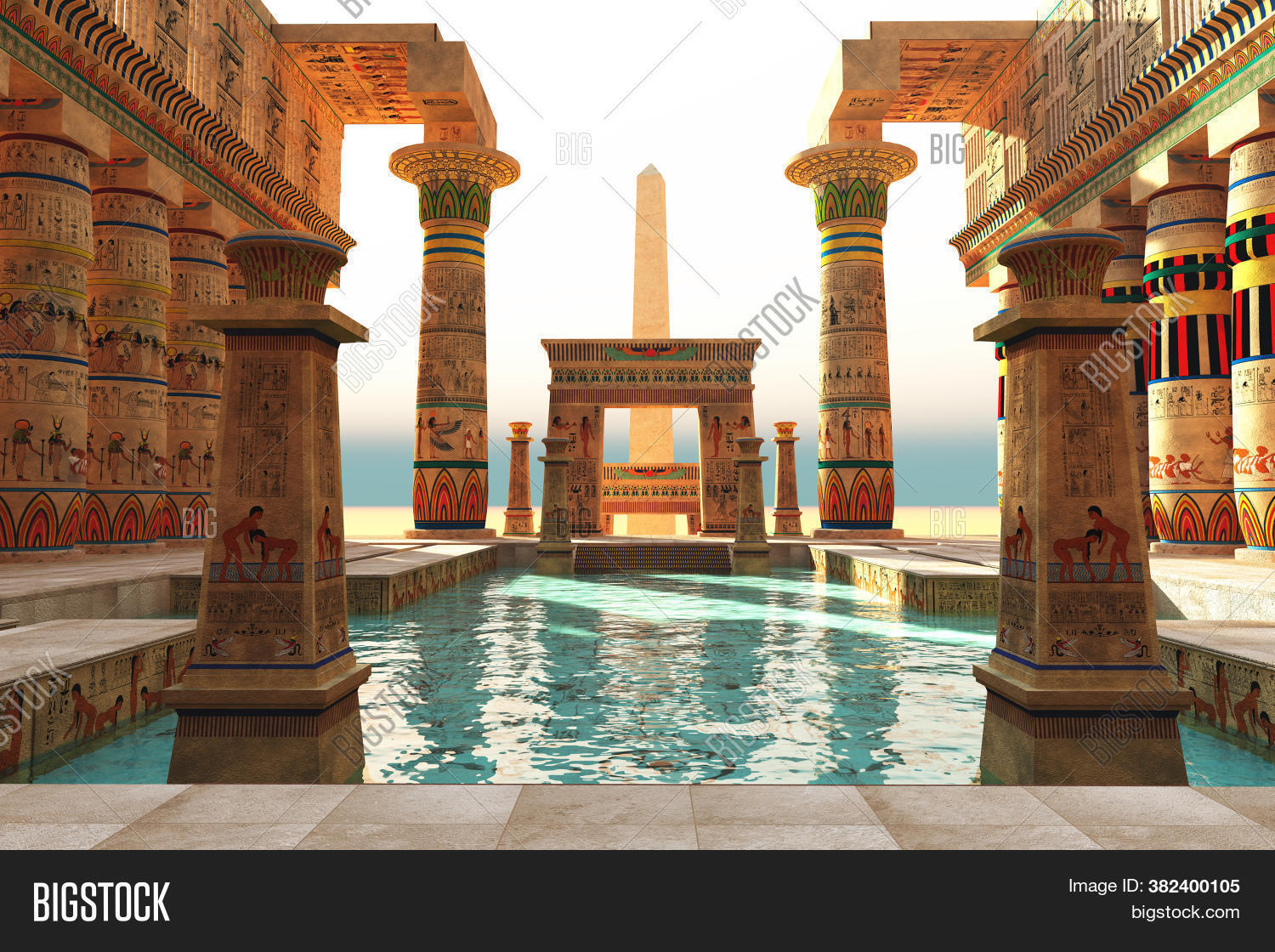 Egyptian Pool Obelisk Image & Photo (Free Trial) | Bigstock