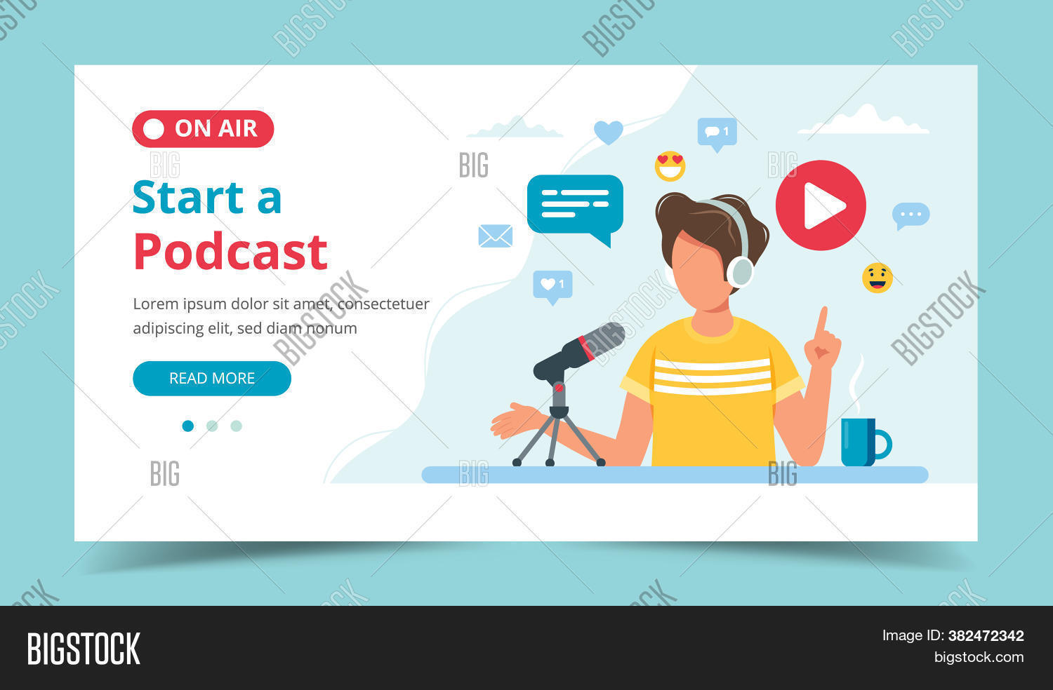 Podcaster Talking Image & Photo (Free Trial) | Bigstock