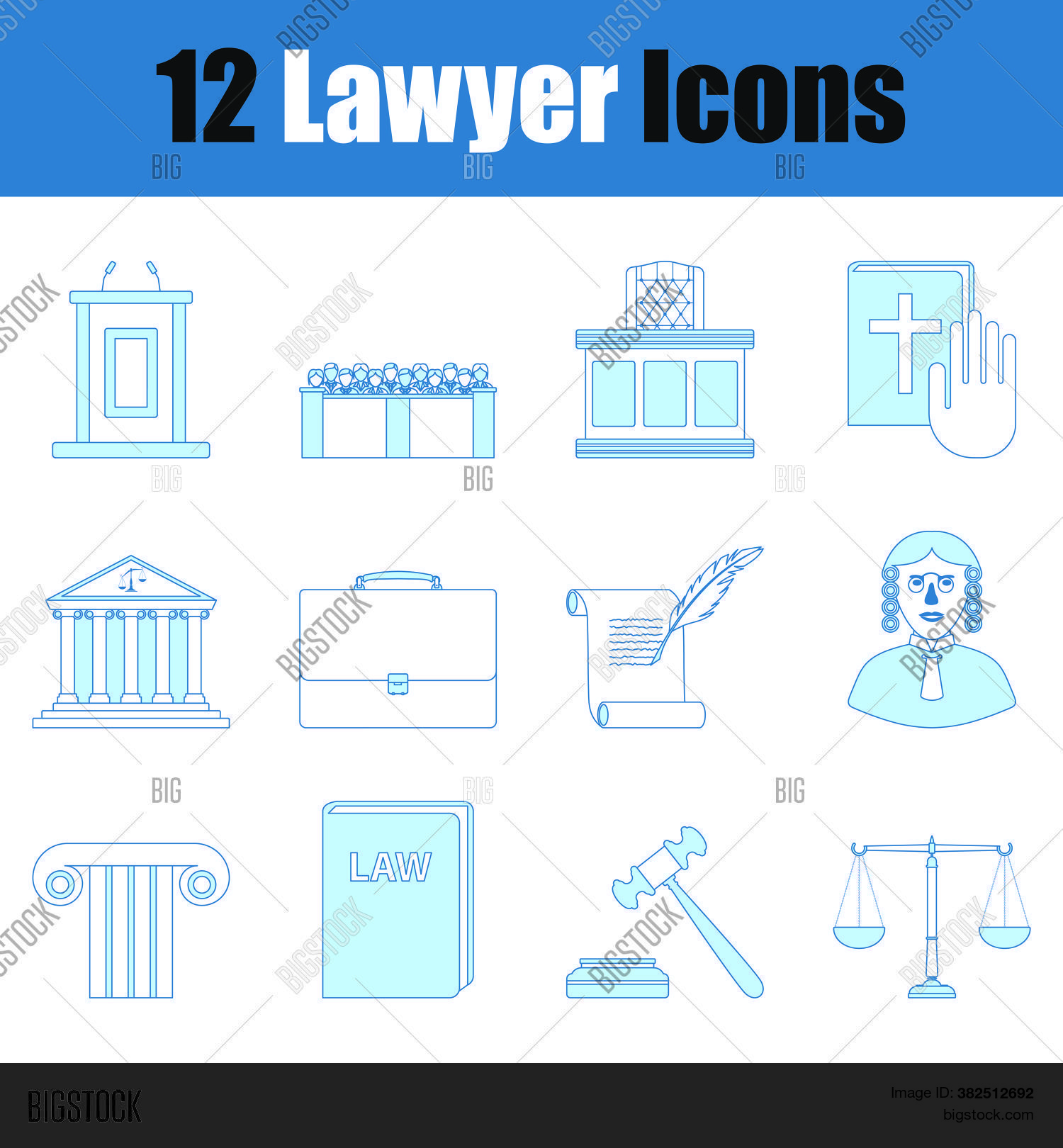 Lawyer Icon Set. Thin Vector & Photo (Free Trial) | Bigstock