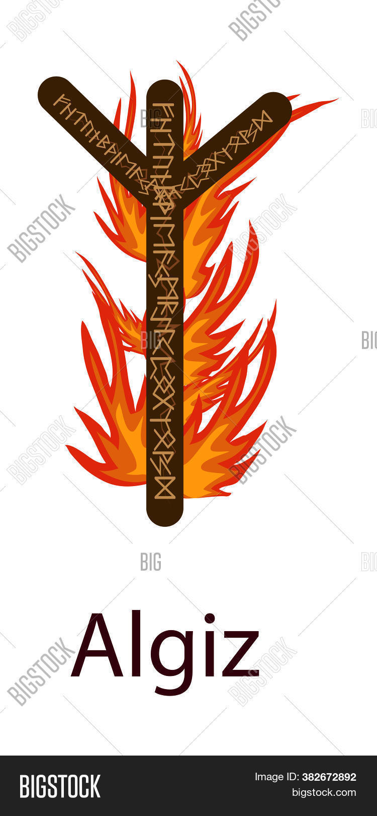 Rune Algiz. Vertical Image & Photo (Free Trial) | Bigstock