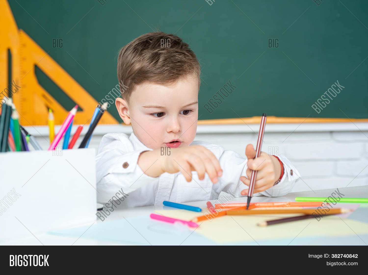 Kid Boy Writing Image & Photo (Free Trial) | Bigstock