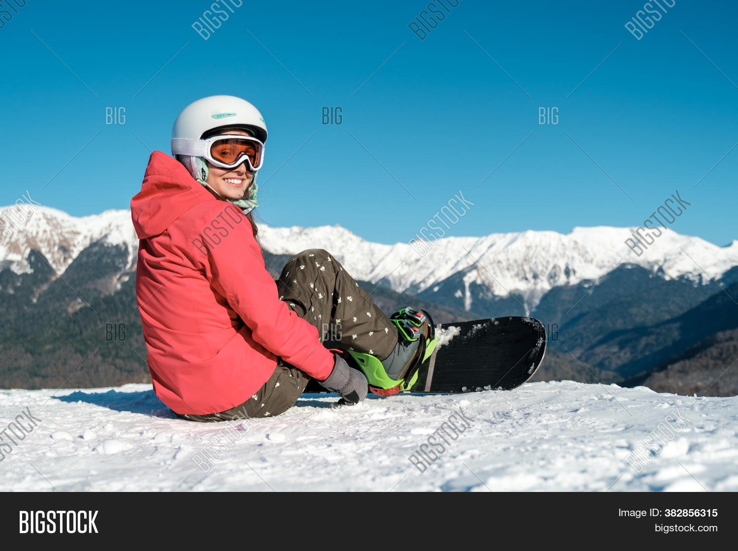 Snowboarder Girl Sits Image & Photo (Free Trial) | Bigstock