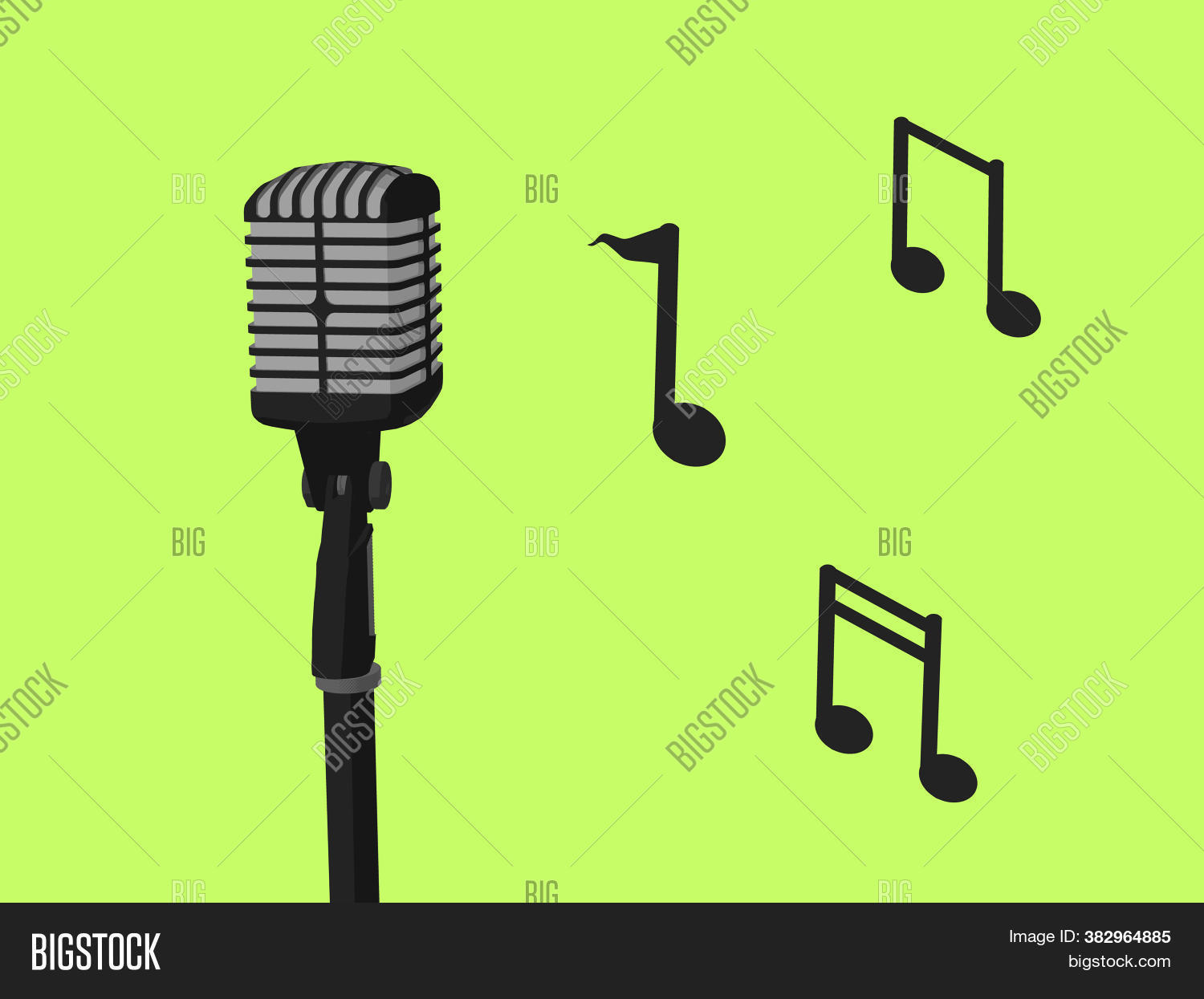 Music Notes Microphone Image & Photo (Free Trial) | Bigstock