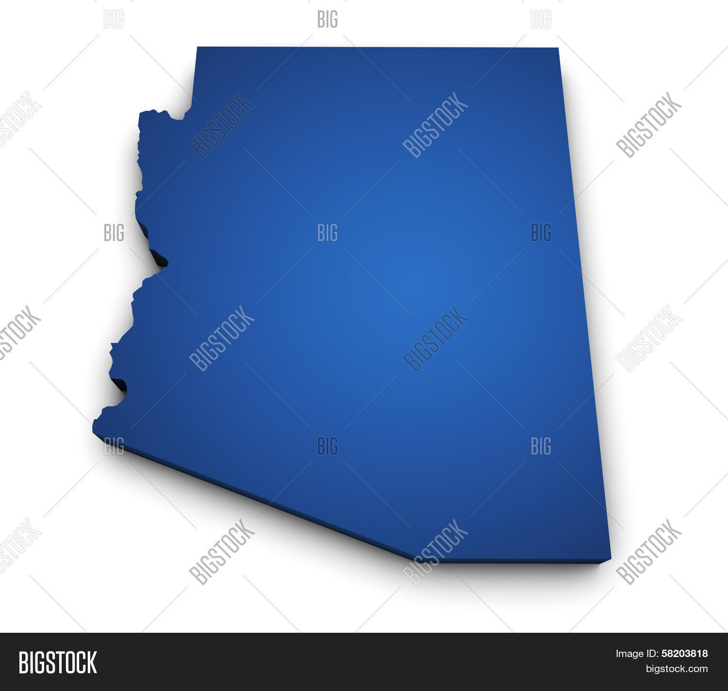 Map Arizona State 3D Image & Photo (Free Trial) | Bigstock