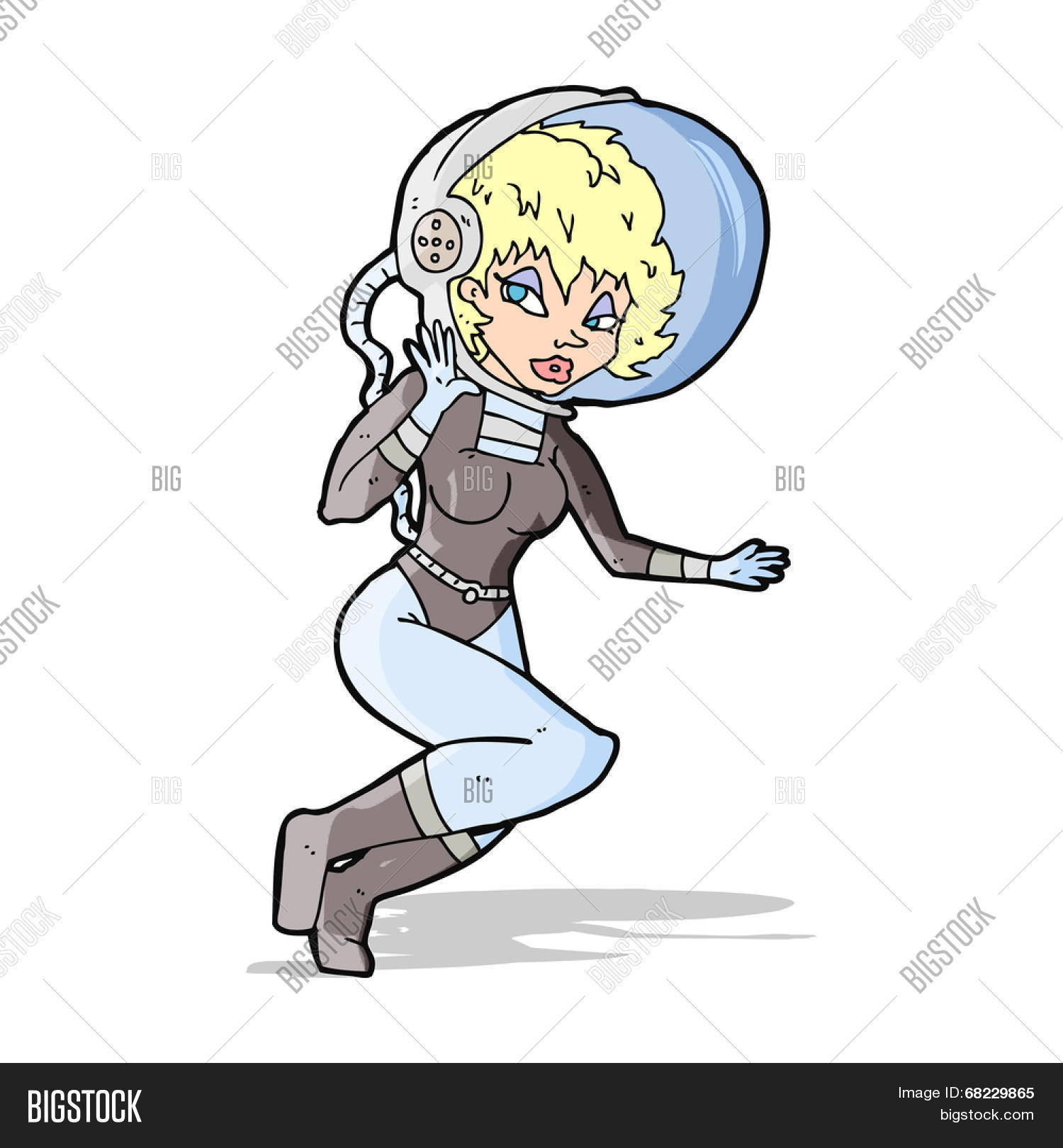 Cartoon Space Woman Vector & Photo (Free Trial) | Bigstock