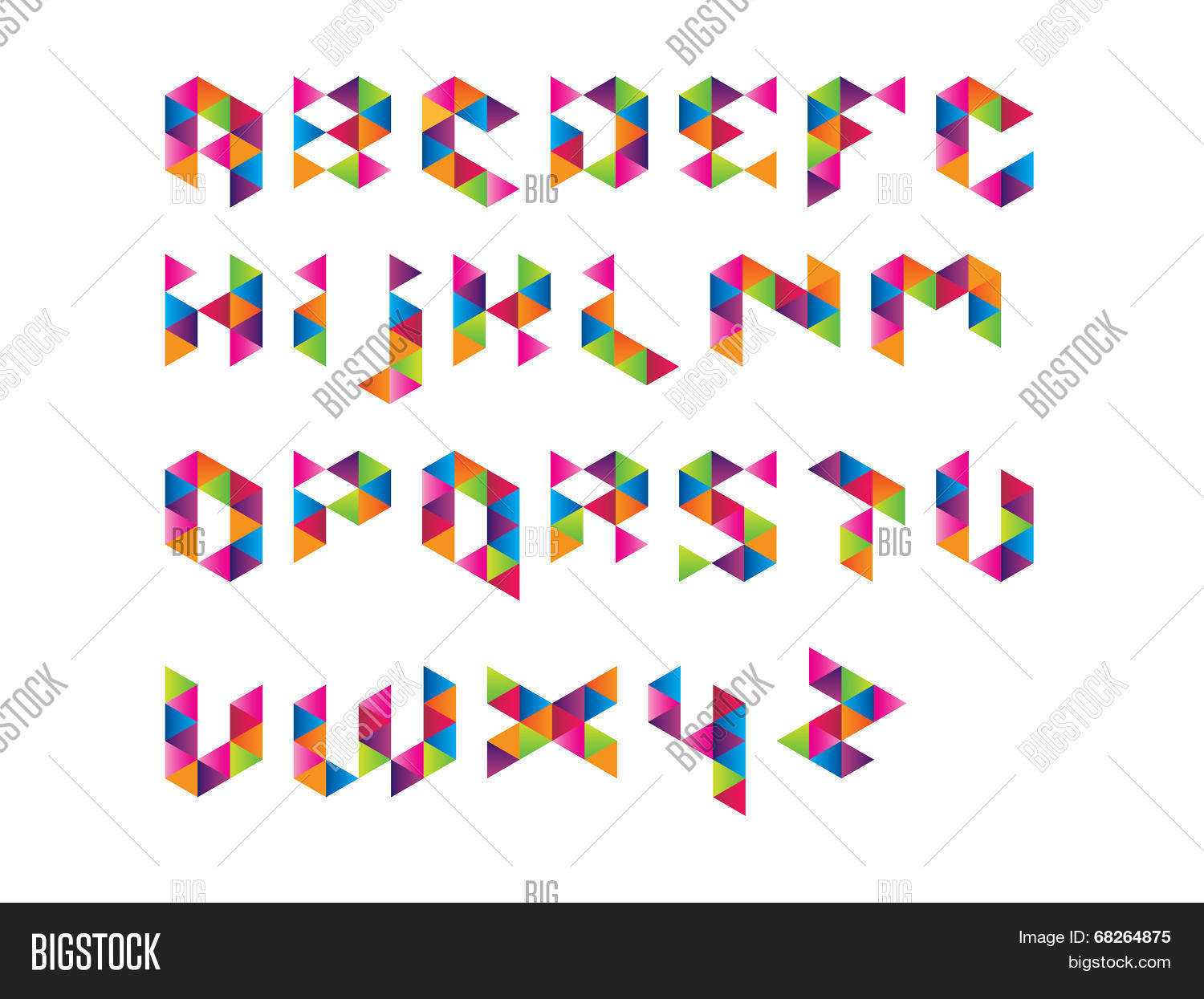 Colourful Prism Font Vector & Photo (Free Trial) | Bigstock