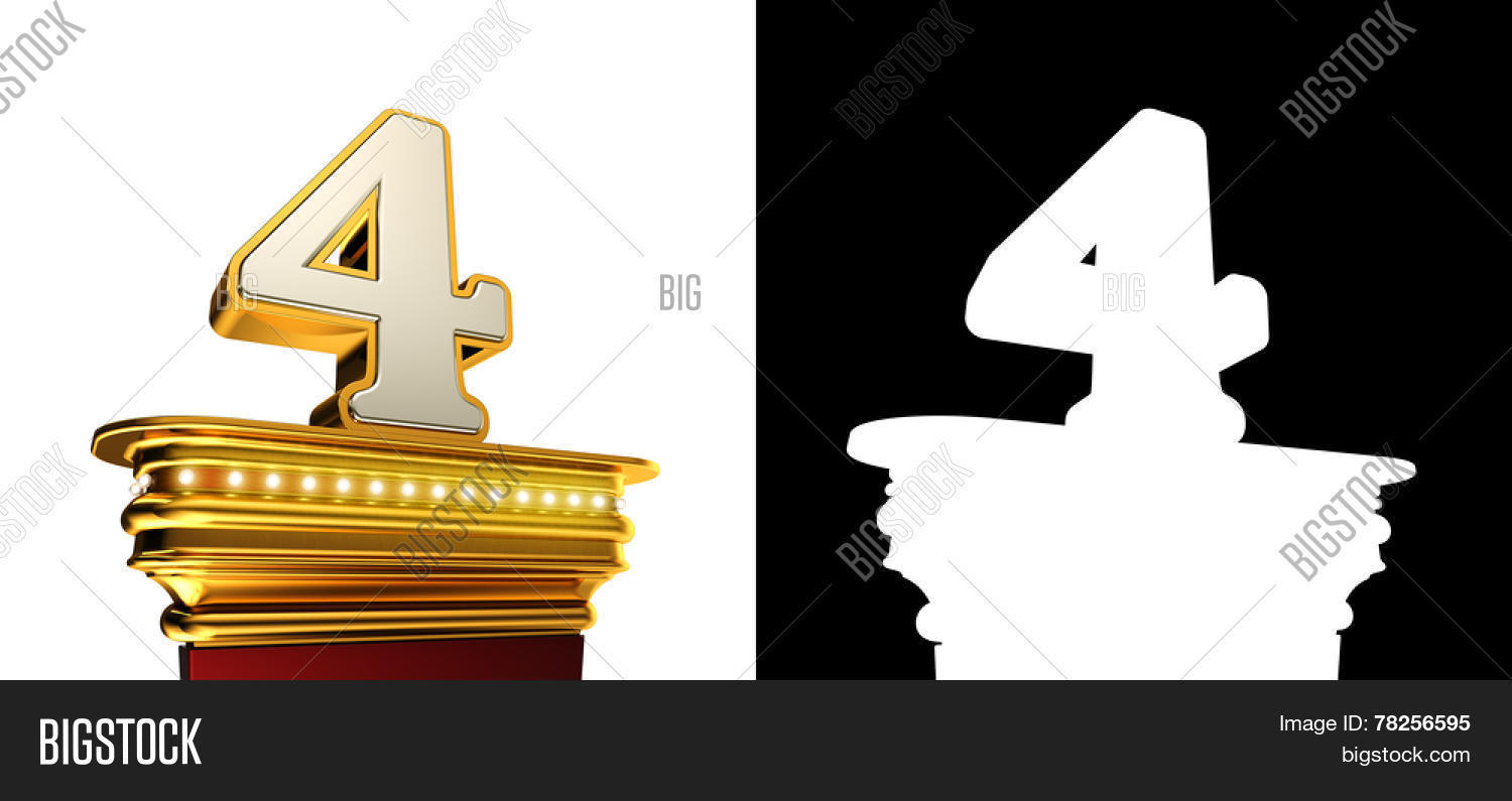 Number Four On Golden Image & Photo (Free Trial) | Bigstock