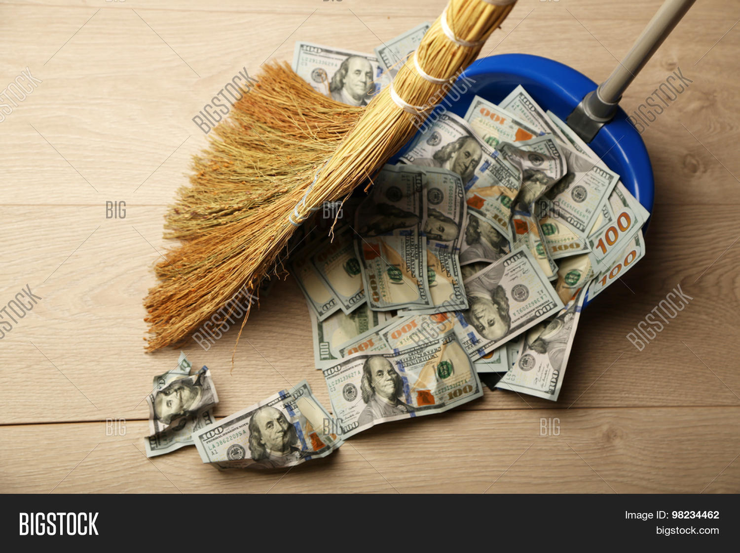 Broom Sweeps Dollars Image & Photo (Free Trial) | Bigstock