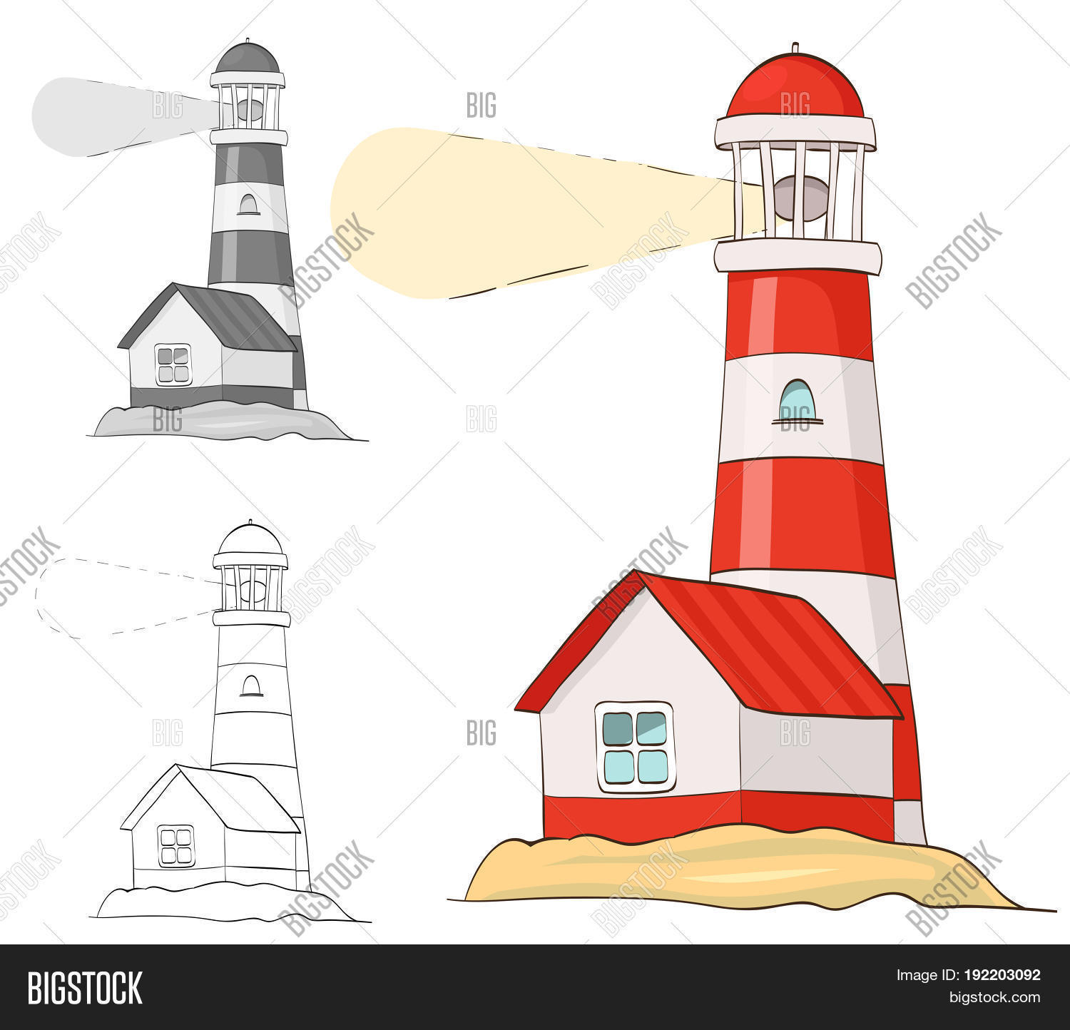 Lighthouse. Cartoon Vector & Photo (Free Trial) | Bigstock