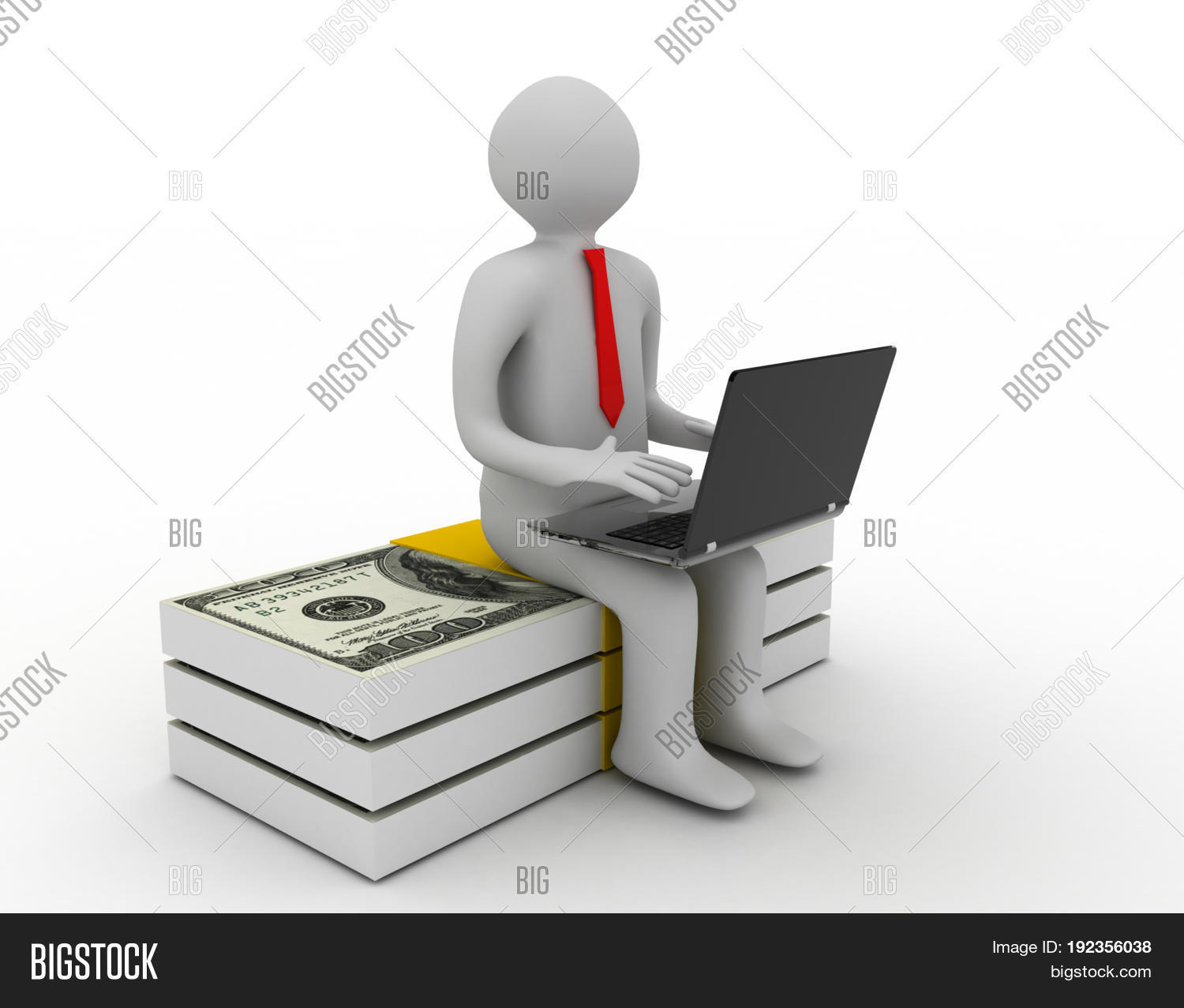 3D Man Laptop Sitting Image & Photo (Free Trial) | Bigstock
