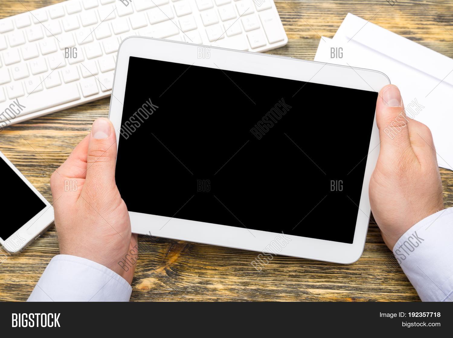 Male Hands Tablet Pc Image & Photo (Free Trial) | Bigstock