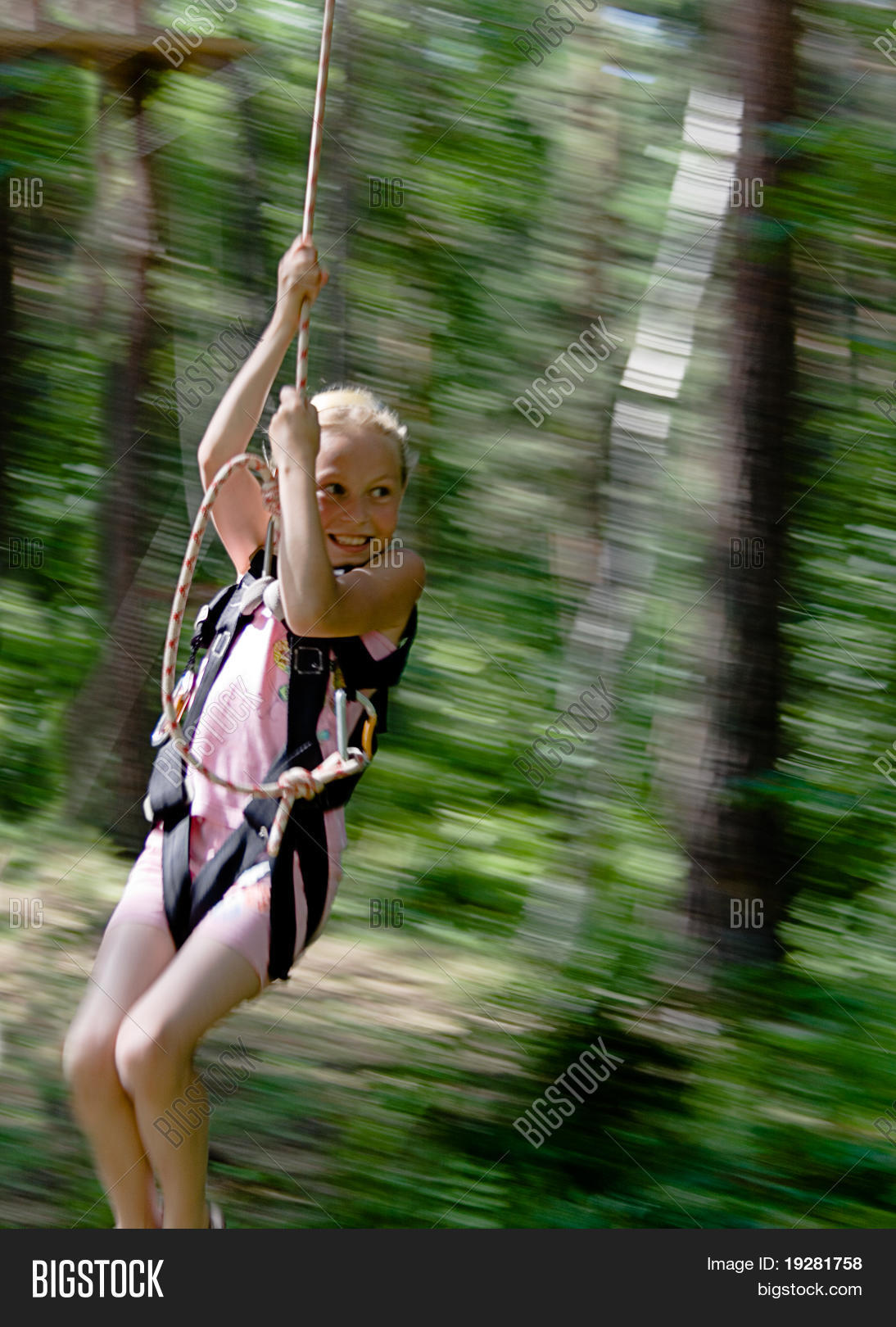 Jump Little Girl Tree Image & Photo (Free Trial) | Bigstock
