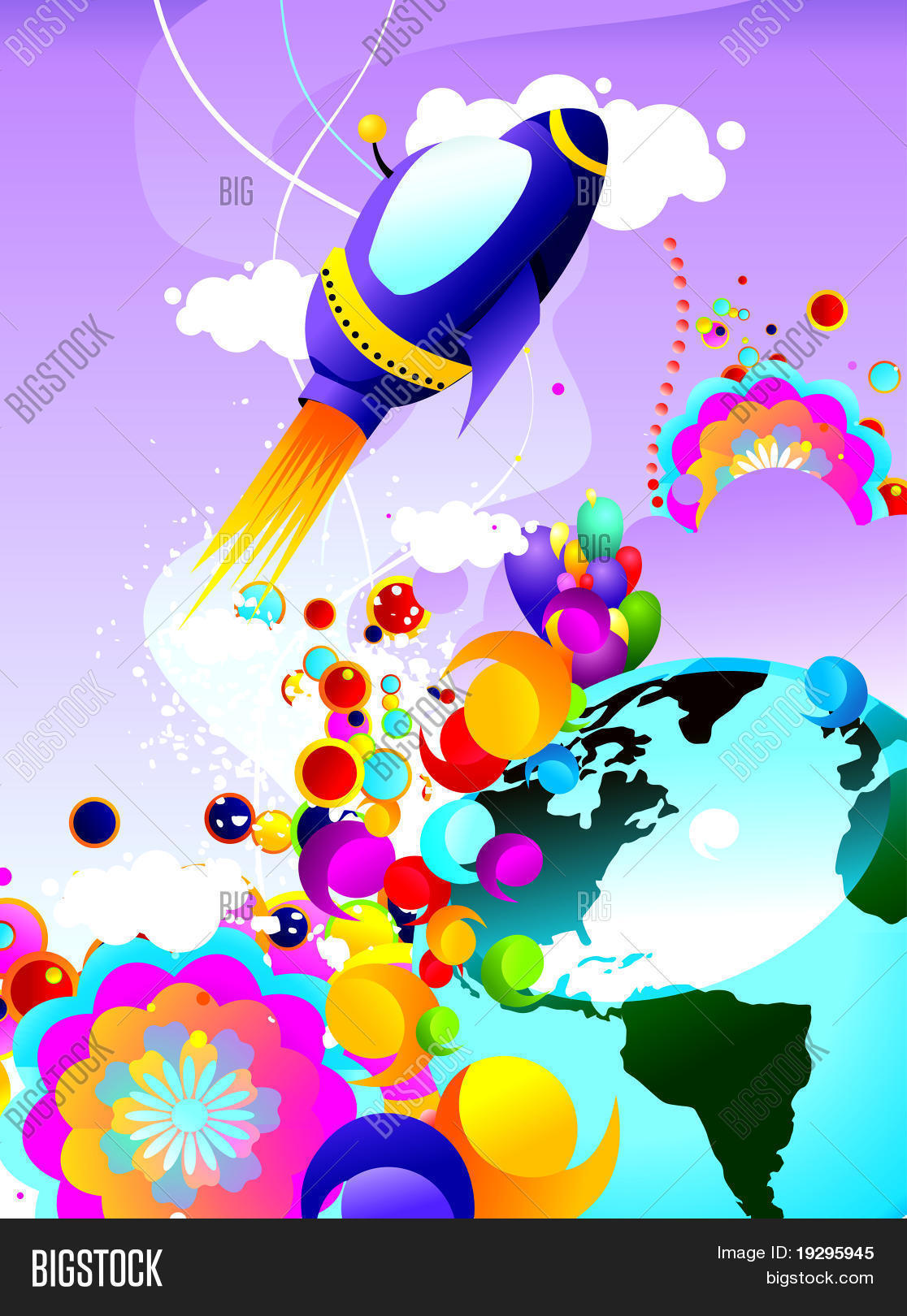 Spaceship Color Vector & Photo (Free Trial) | Bigstock