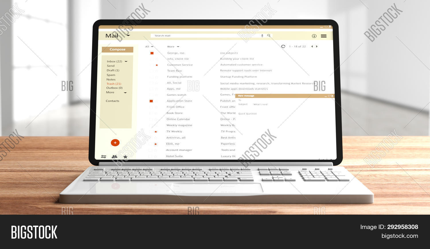 Email List On Computer Image & Photo (Free Trial) | Bigstock