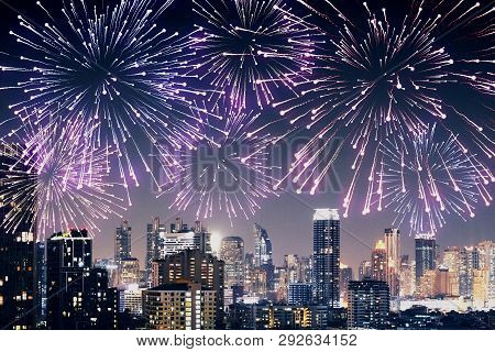 Fireworks City Image & Photo (Free Trial) | Bigstock