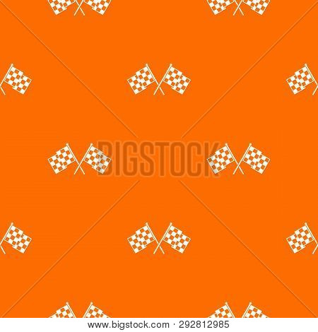 Checkered Racing Flags Pattern Repeat Seamless In Orange Color For Any ...