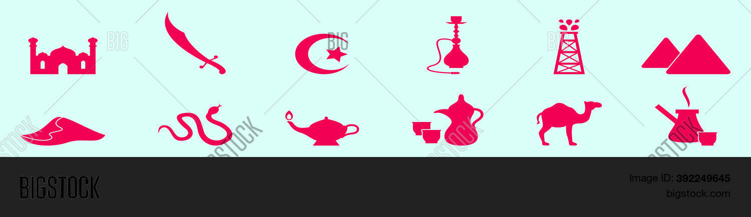 Set Middle East Vector & Photo (Free Trial) | Bigstock
