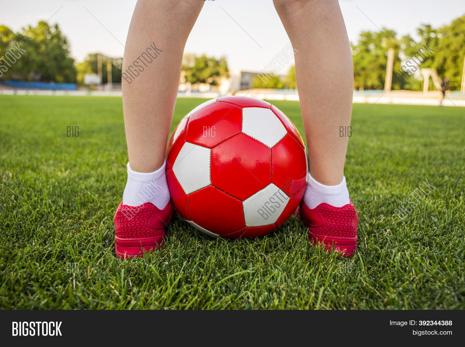 Boy Stands On Football Image & Photo (Free Trial) | Bigstock