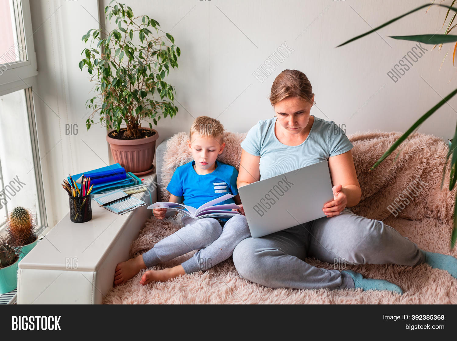 Mother Kid Working Image & Photo (Free Trial) | Bigstock