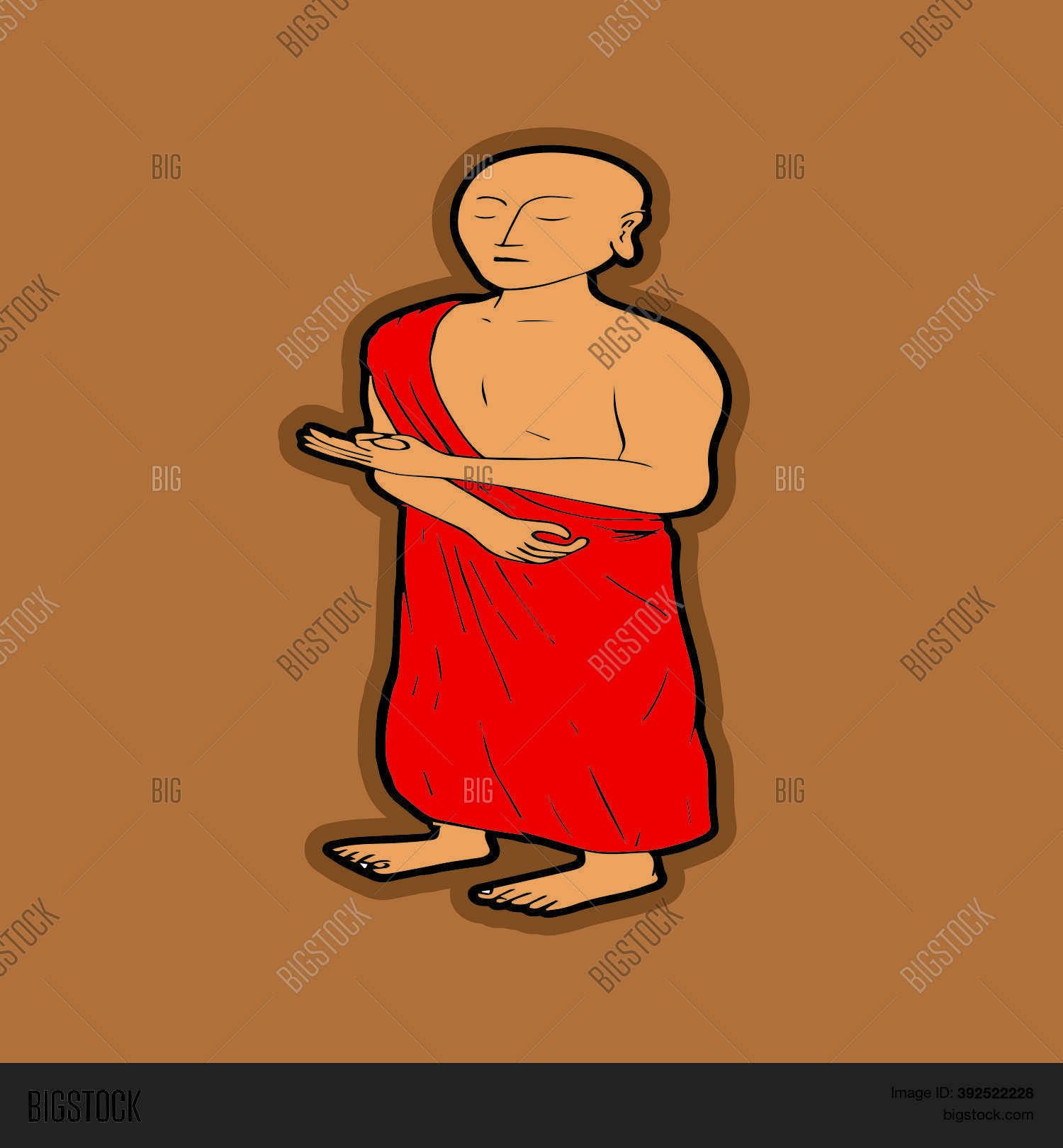 Buddha Stand Cartoon Vector & Photo (Free Trial) | Bigstock