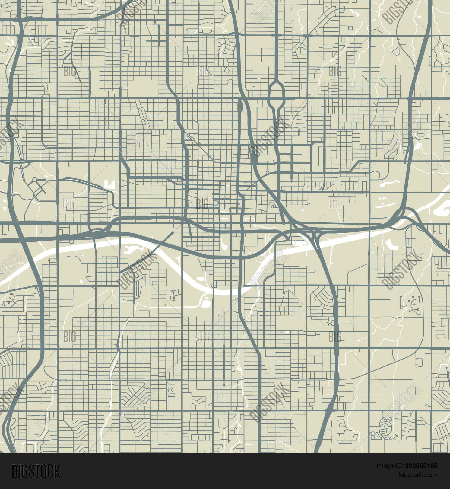 Oklahoma City Downtown Street Map