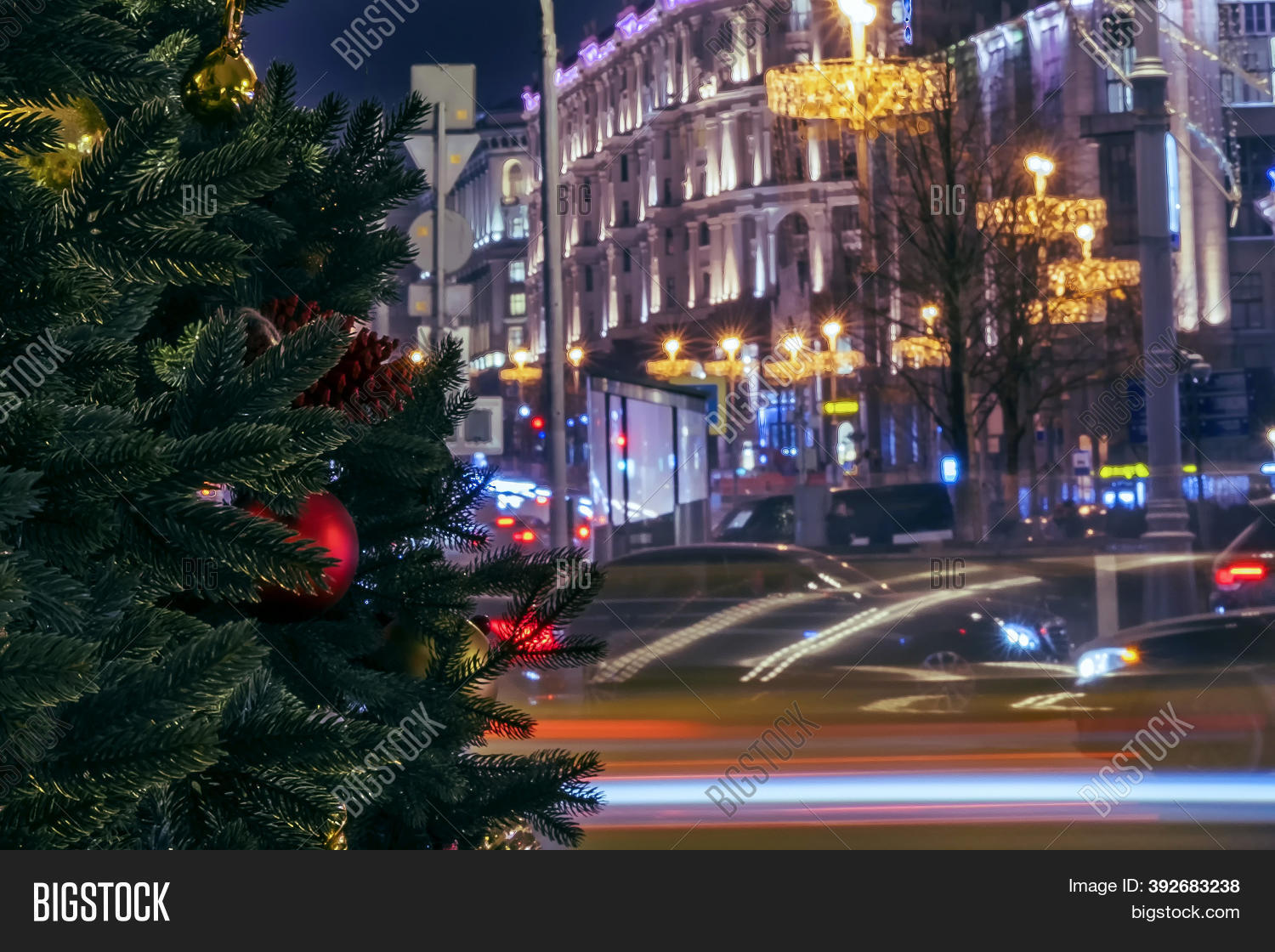 Christmas Tree By Road Image & Photo (Free Trial) | Bigstock