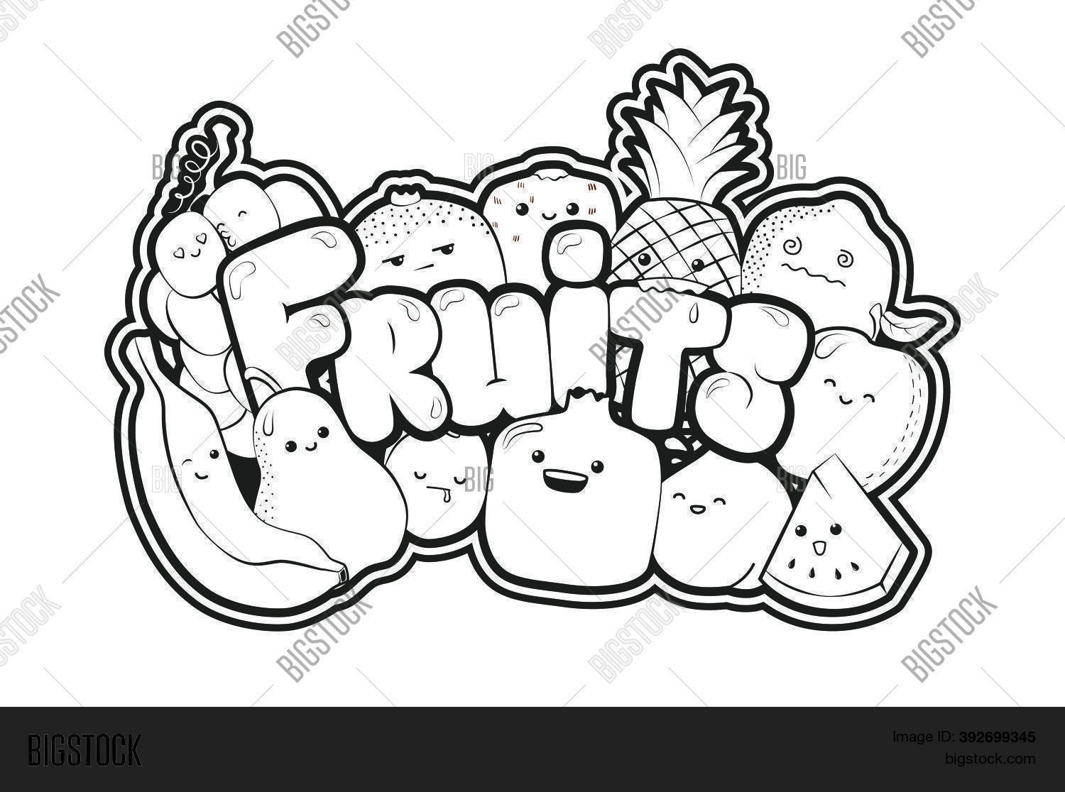 Cute Fruit. Kawaii, Vector & Photo (Free Trial) | Bigstock