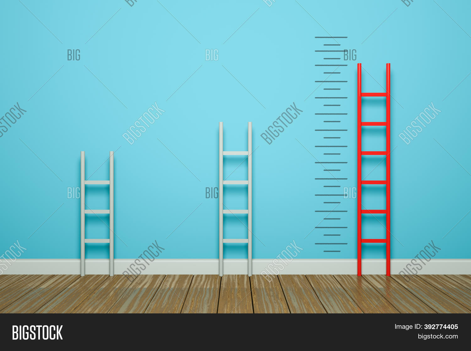 Three Ladders Image & Photo (Free Trial) | Bigstock
