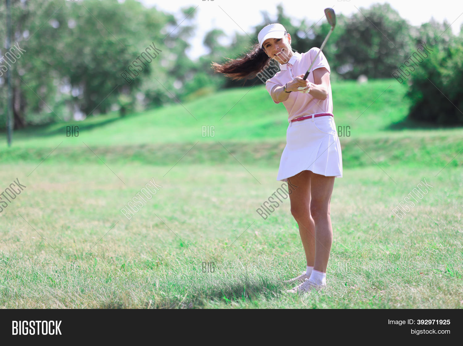 Woman Golfer Makes Hit Image & Photo (Free Trial) | Bigstock