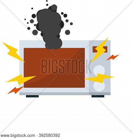 Microwaves On Fire. Vector & Photo (Free Trial) | Bigstock