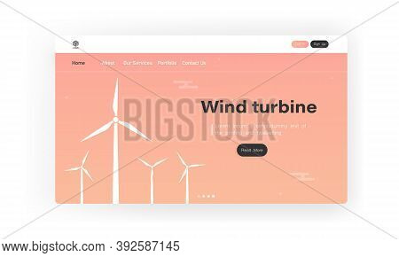 Vector y foto Wind Turbine Banner (prueba gratis) | Bigstock