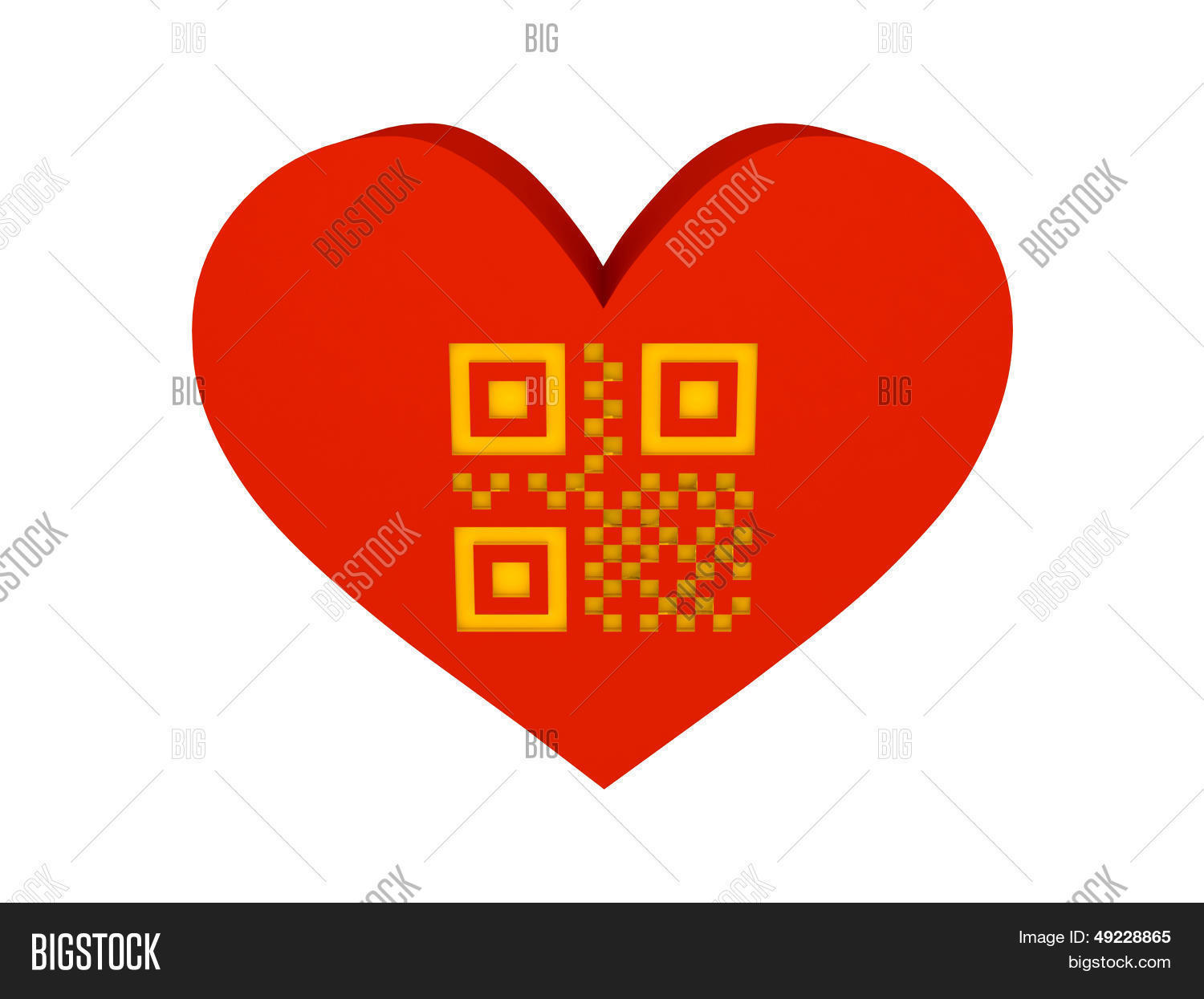 Big Red Heart QR Code Image & Photo (Free Trial) | Bigstock