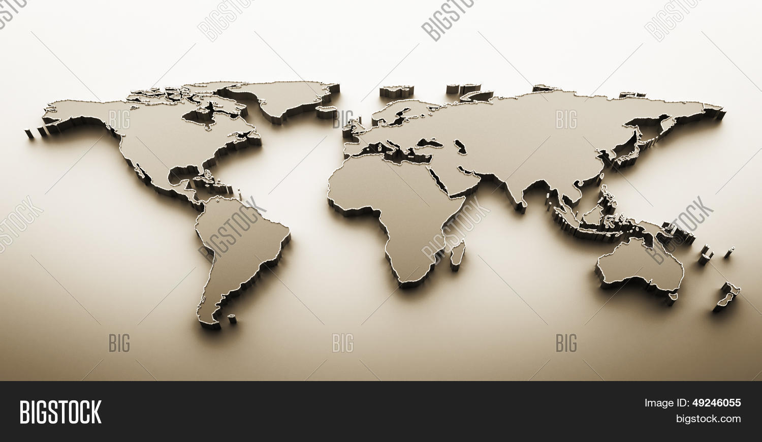 3D Render World Map Image & Photo (Free Trial) | Bigstock