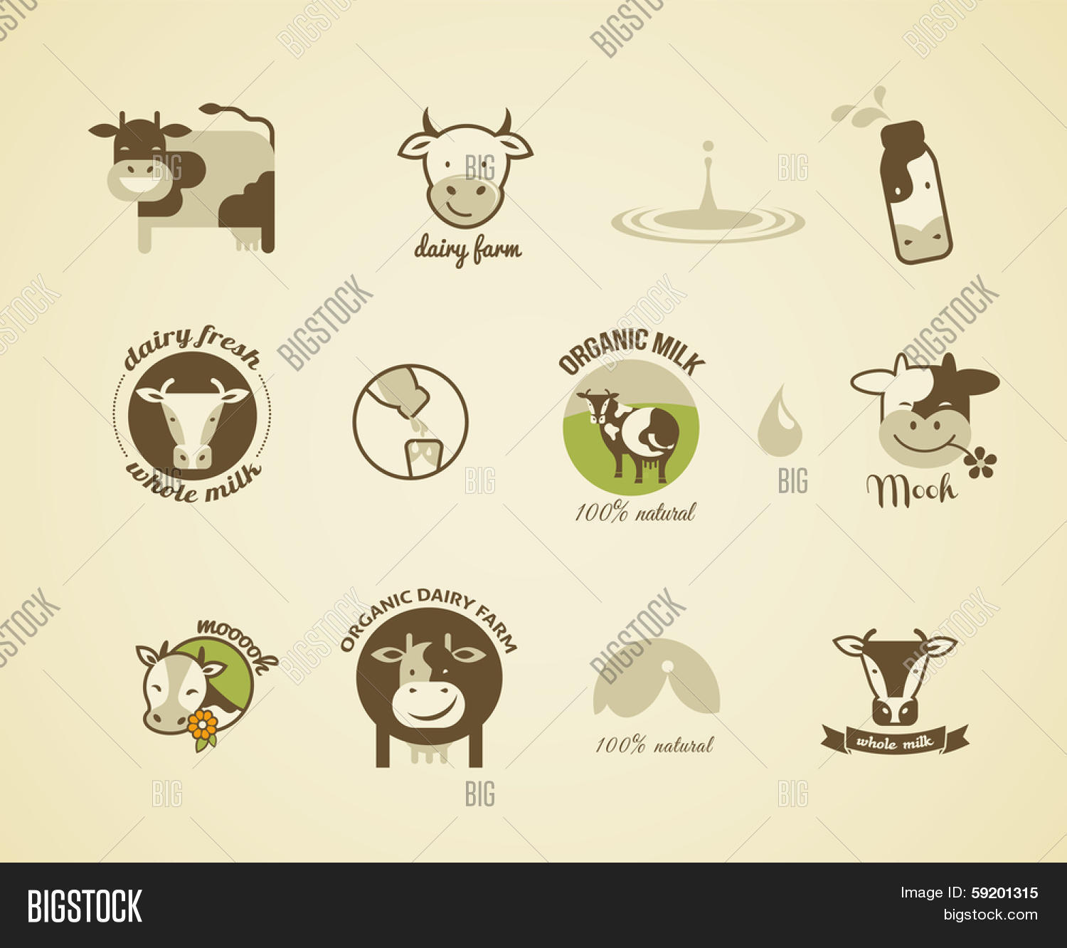 Milk Cow Labels, Vector & Photo (Free Trial) | Bigstock