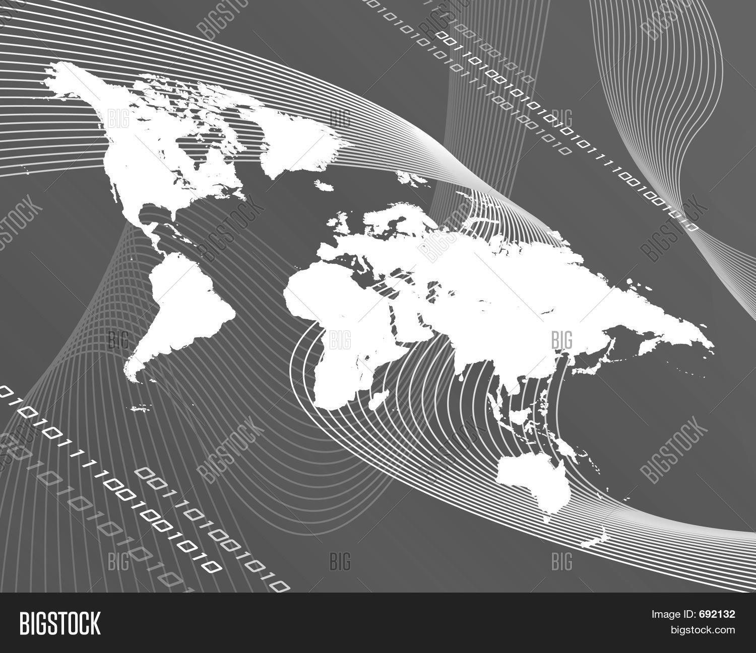 Grayscale World Map Image & Photo (Free Trial) | Bigstock